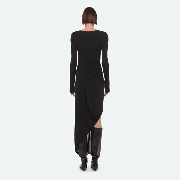Helmut Lang Longsleeve Twisted Drape Dress