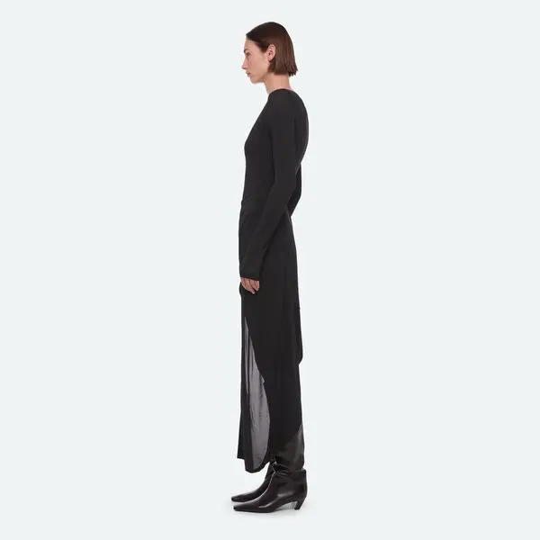Helmut Lang Longsleeve Twisted Drape Dress