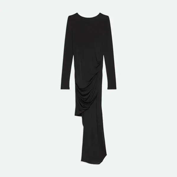 Helmut Lang Longsleeve Twisted Drape Dress