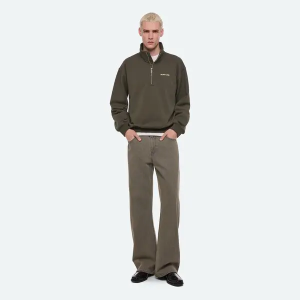 Helmut Lang Small Logo Quarter-zip - Forest Night