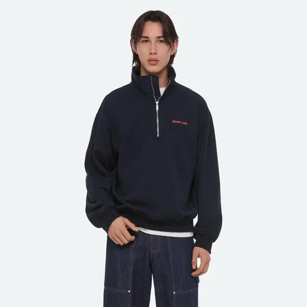 Helmut Lang Small Logo Quarter-zip - Navy