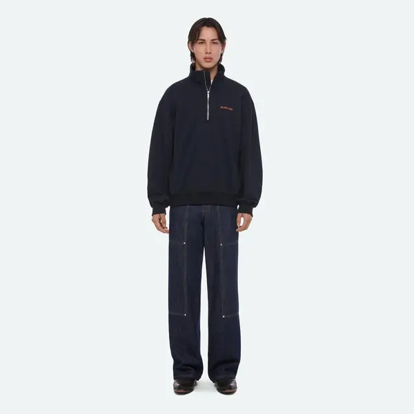 Helmut Lang Small Logo Quarter-zip - Navy