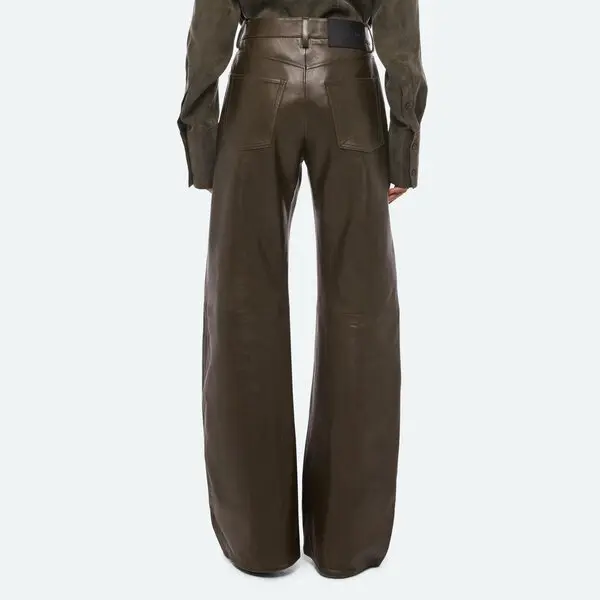 Helmut Lang Leather Relaxed Bootcut Pants