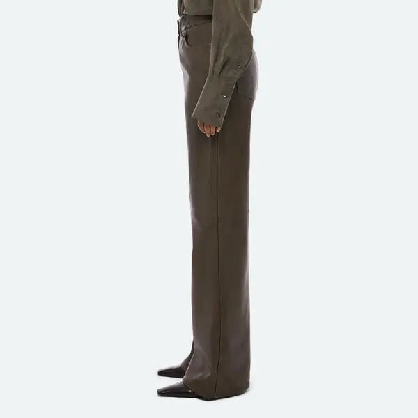Helmut Lang Leather Relaxed Bootcut Pants