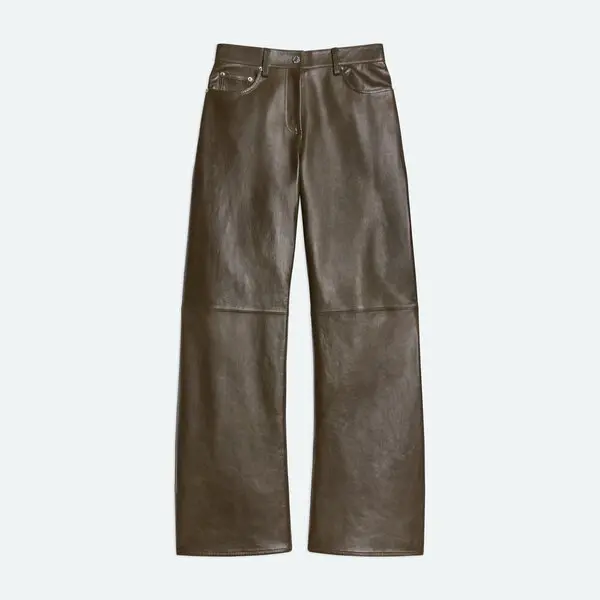 Helmut Lang Leather Relaxed Bootcut Pants