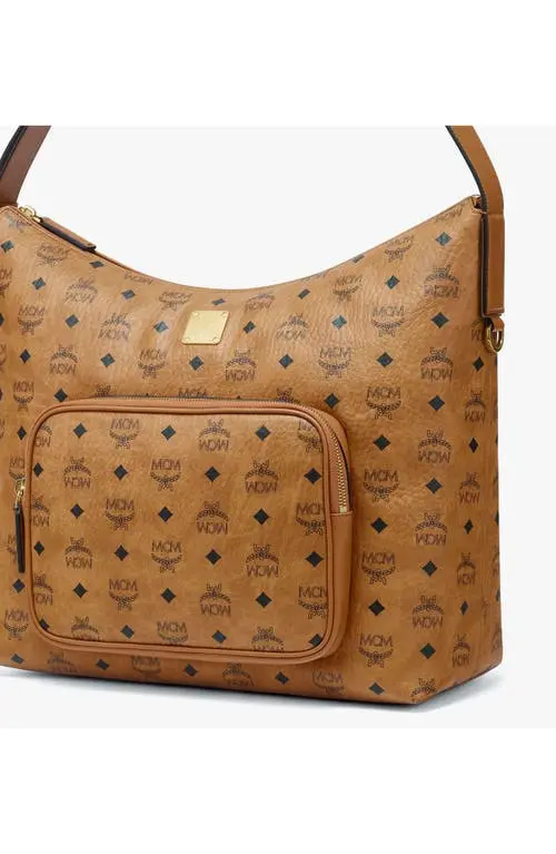 Mcm X-large Aren Zip Hobo In Visetos