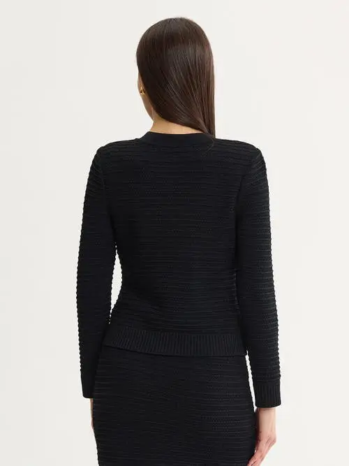 Misook Monochromatic Ottoman Knit Jacket