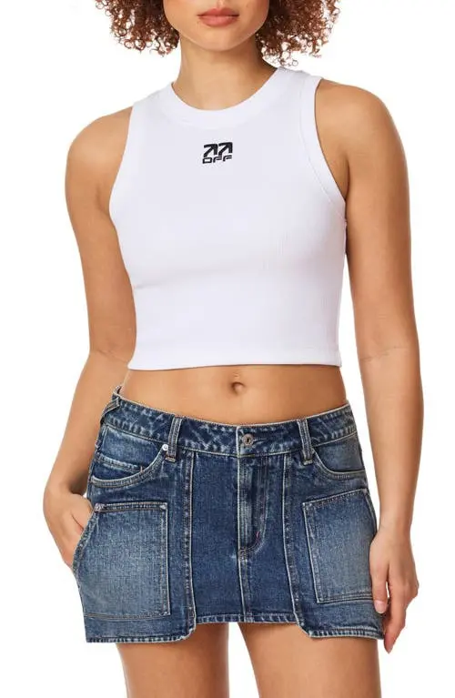 L/AB OFF-WHITE Graphic Rib Crop Tank