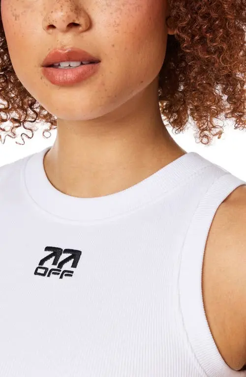 L/AB OFF-WHITE Graphic Rib Crop Tank