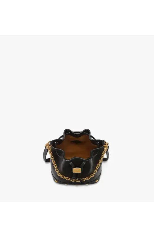 Mcm Mini Pina Drawstring Bag In Studded Calfskin