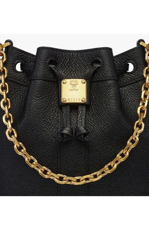 Mcm Mini Pina Drawstring Bag In Studded Calfskin