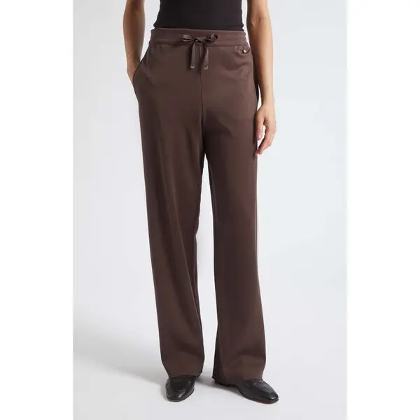 Herno Knit Cotton Jersey Straight Leg Pants - 8800 Chocolate
