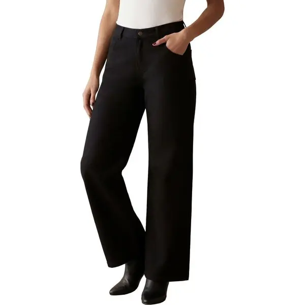 JESSICA LONDON Classic Denim Wide Leg Jean - Black
