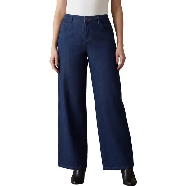 JESSICA LONDON Classic Denim Wide Leg Jean - Indigo
