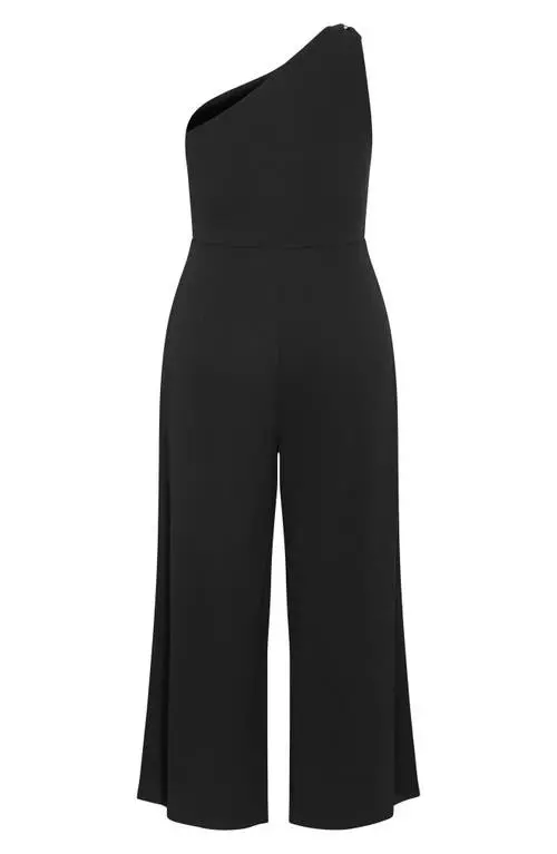 City Chic Amber Asymmetric One-shoulder Jumpsuit