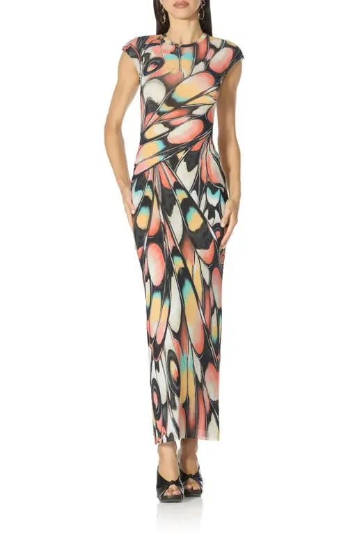 AFRM Mylo Print Mesh Maxi Dress - Brandy Butterfly