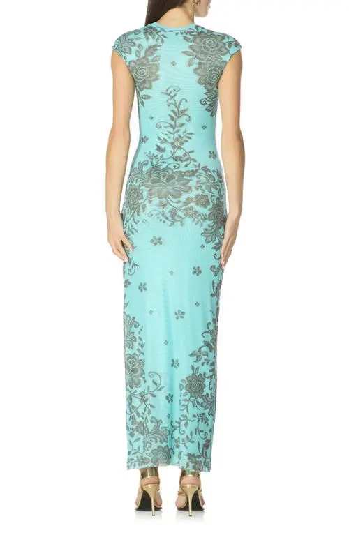 AFRM Mylo Print Mesh Maxi Dress