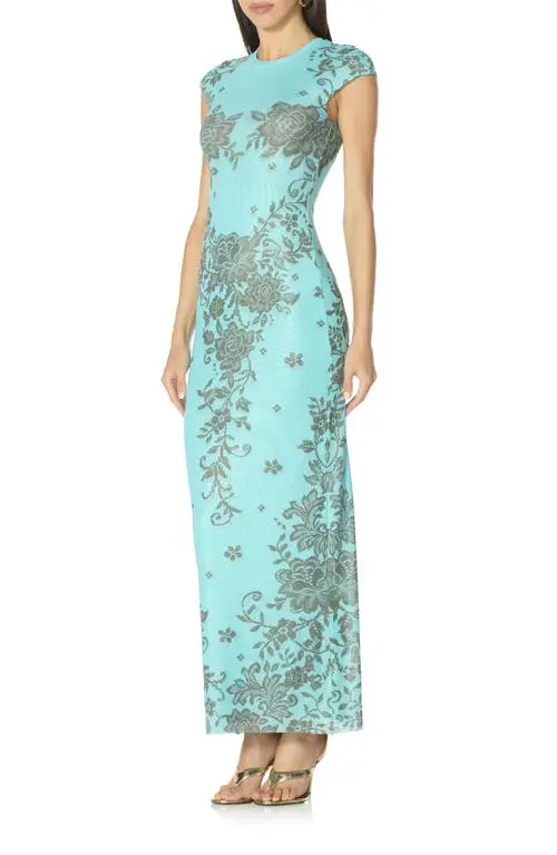 AFRM Mylo Print Mesh Maxi Dress