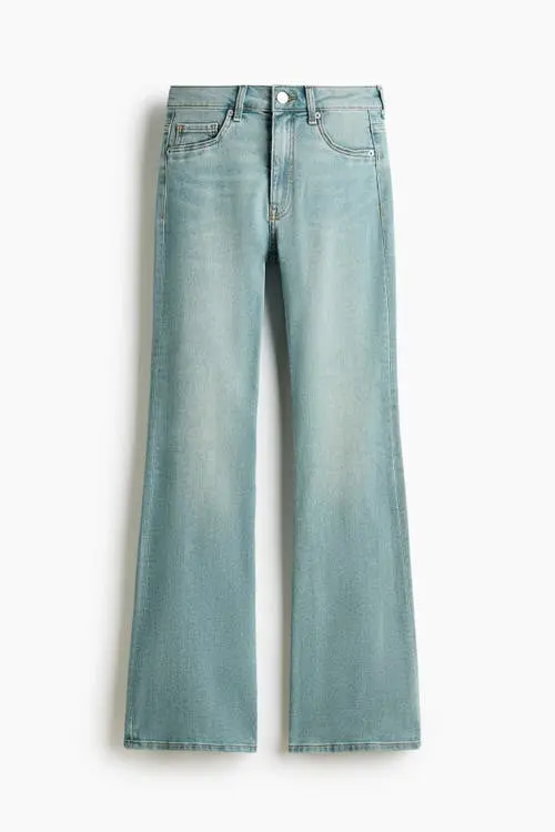 H&M Flared High Waist Jeans - Light Denim Blue