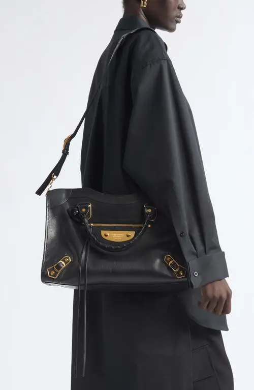 Balenciaga Medium Le City Uptown Top Handle Bag - 1000 Black