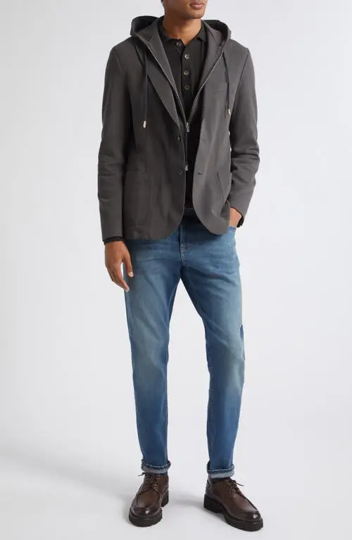 Eleventy Slim Fit Sport Coat With Removable Hooded Bib - 22n Black