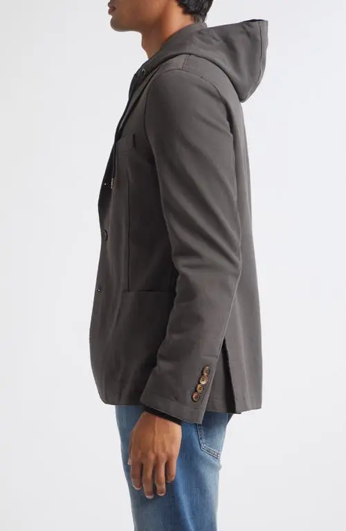 Eleventy Slim Fit Sport Coat With Removable Hooded Bib - 22n Black