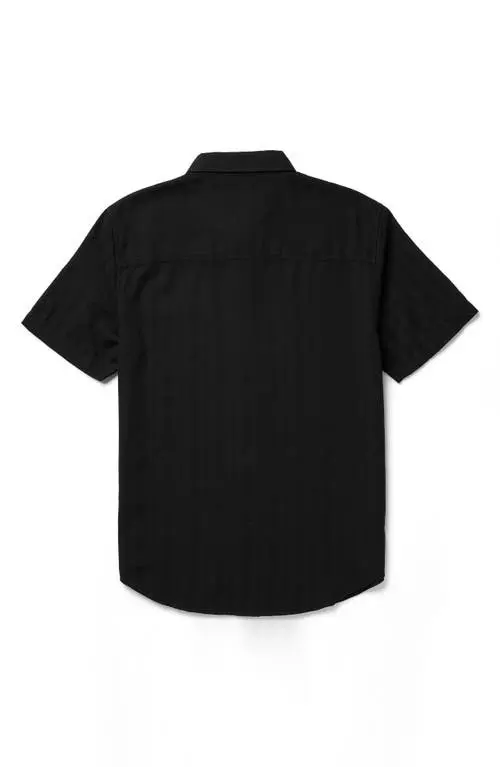 SEAGER CO Caldera Stripe Jacquard Short Sleeve Button-up Shirt