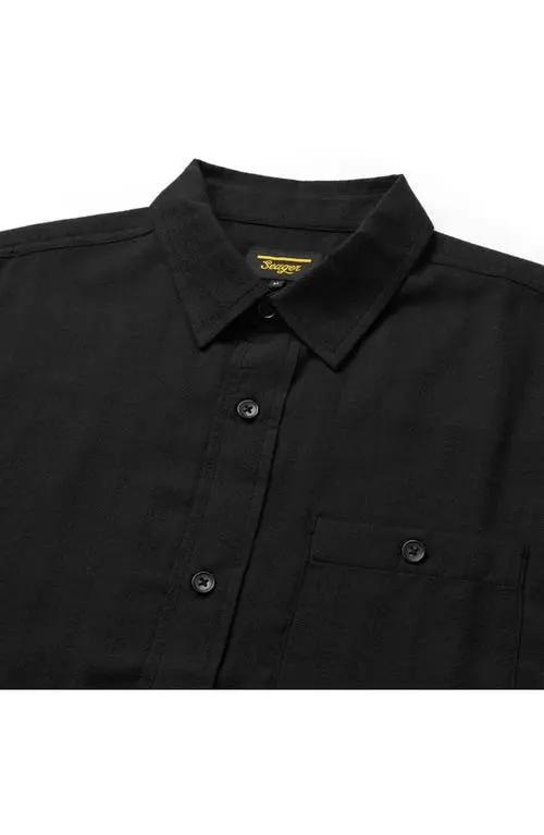 SEAGER CO Caldera Stripe Jacquard Short Sleeve Button-up Shirt
