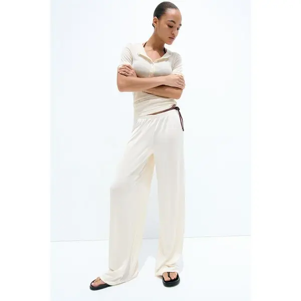 H&m Jersey Pull-on Pants - Cream