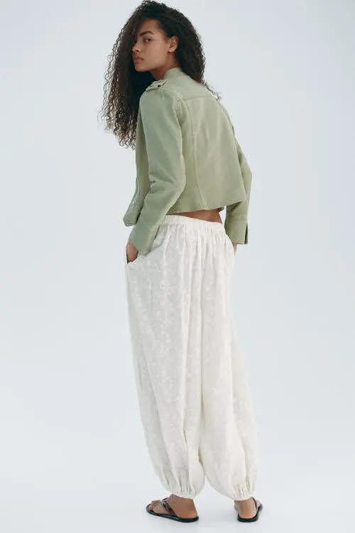 H&m Embroidered Balloon-leg Pants