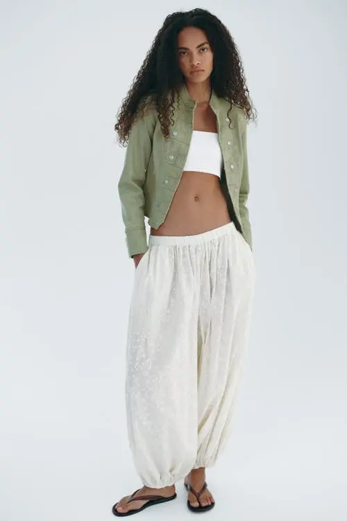 H&m Embroidered Balloon-leg Pants