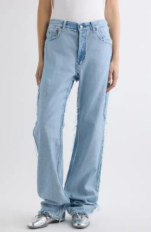 Acne Studios Pazer Frayed Double Layer Straight Leg Jeans
