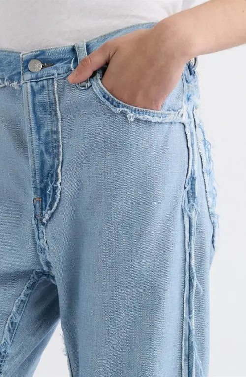 Acne Studios Pazer Frayed Double Layer Straight Leg Jeans