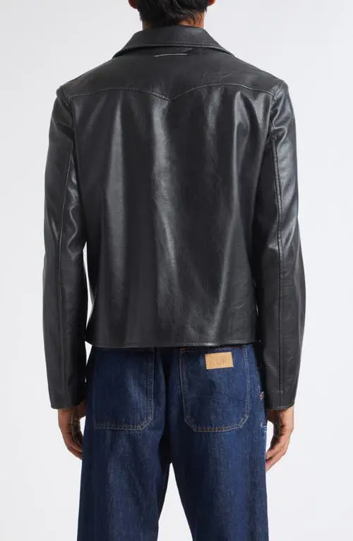 MAISON MARGIELA Faux Leather Jacket With Notched Lapel