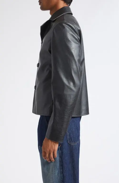 MAISON MARGIELA Faux Leather Jacket With Notched Lapel