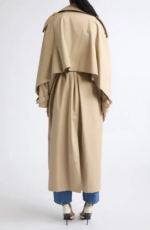 Balmain Belted Cotton Gabardine Trench Coat