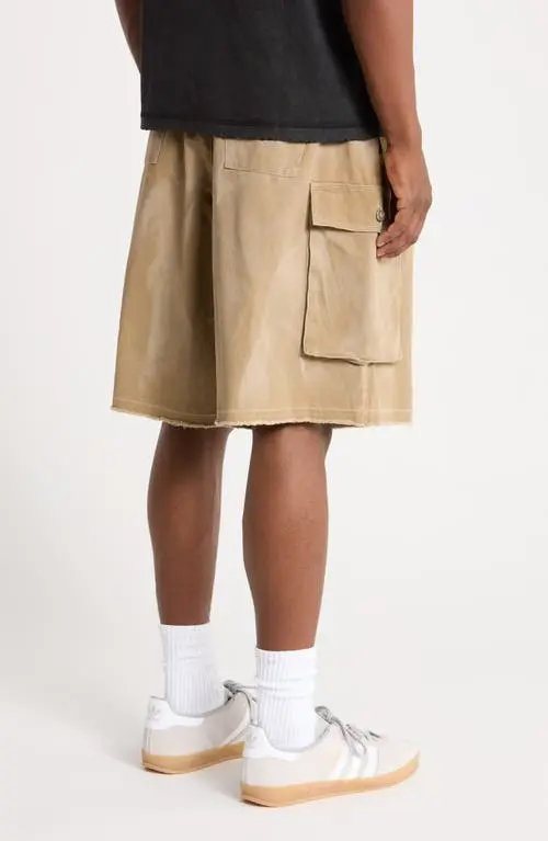 DIET STARTS MONDAY Oversize Cotton Canvas Drawstring Cargo Shorts
