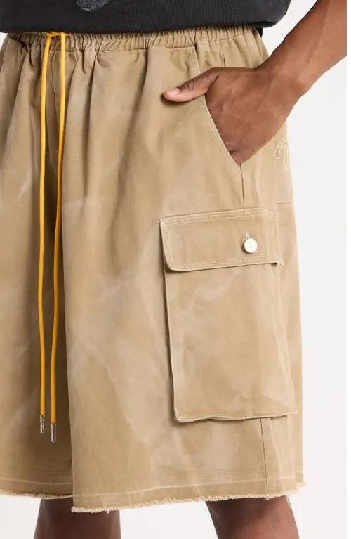 DIET STARTS MONDAY Oversize Cotton Canvas Drawstring Cargo Shorts