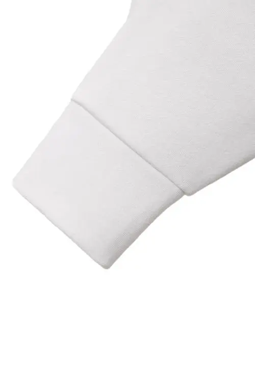 Boast Fleece Quarter Zip With Embroidered Leaf Detail - White