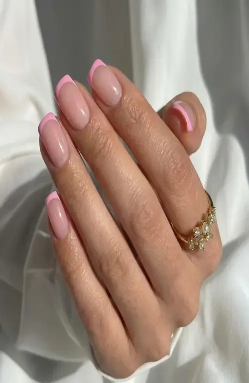 NAIL POP STUDIO Classic French Square Press On Nails