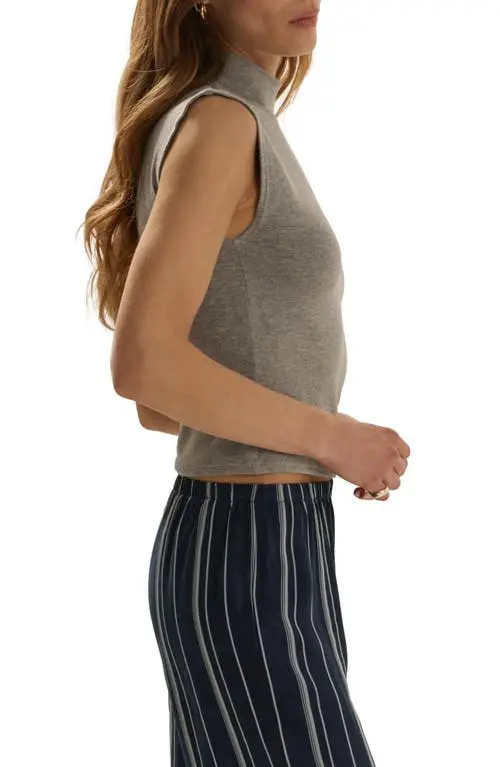 FAVORITE DAUGHTER Heritage Mock Neck Top - Heather Grey