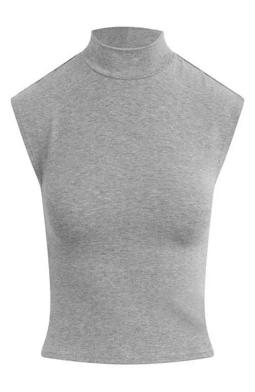 FAVORITE DAUGHTER Heritage Mock Neck Top - Heather Grey