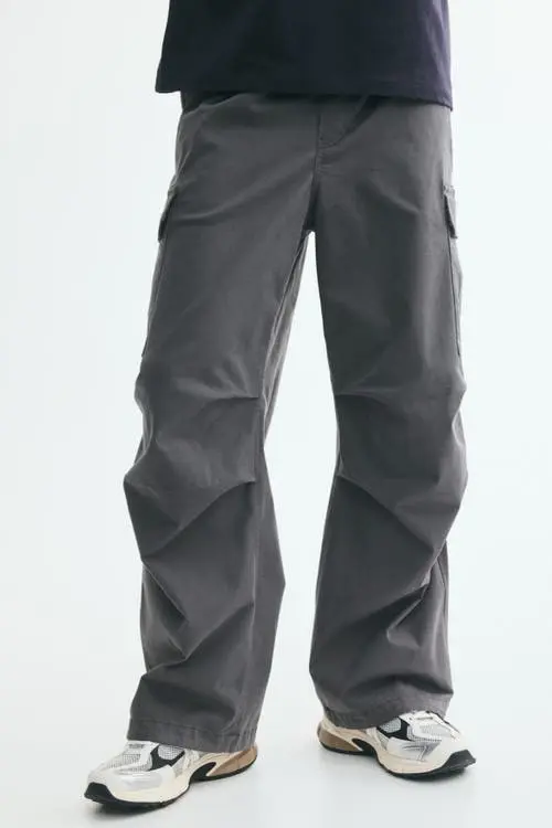 H&M Loose-fit Cargo Pants In Cotton Twill - Dark Gray