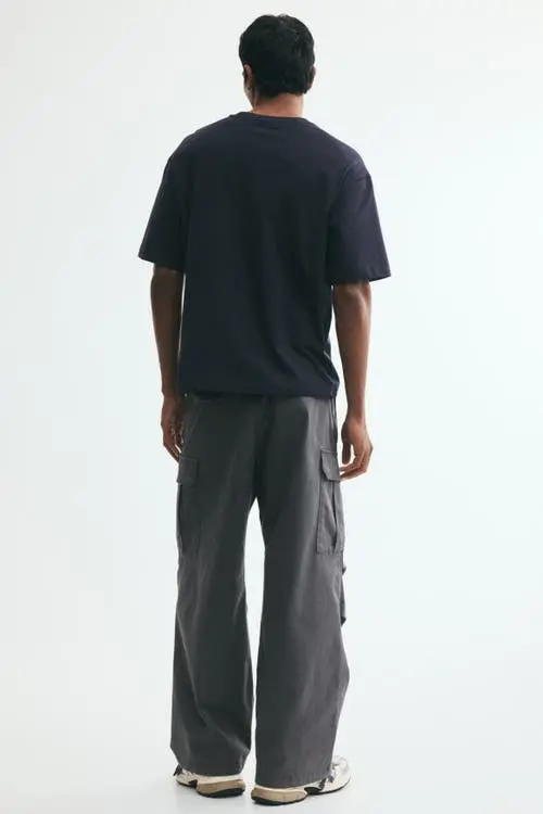 H&M Loose-fit Cargo Pants In Cotton Twill - Dark Gray
