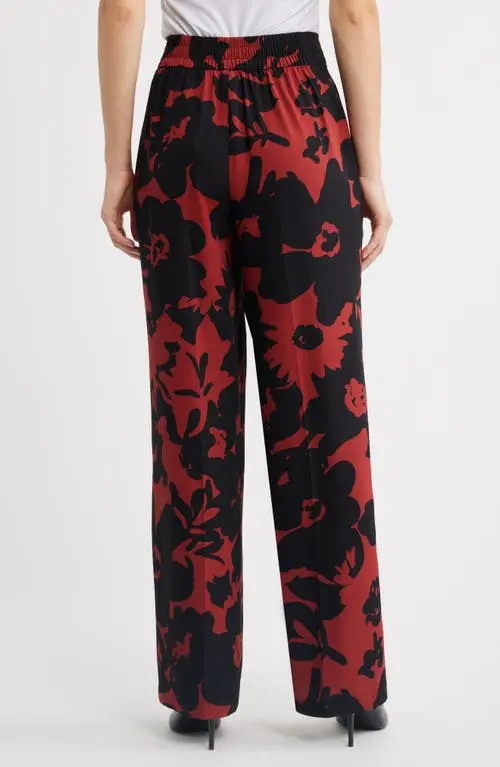 Anne Klein Floral High Waist Wide Leg Pants