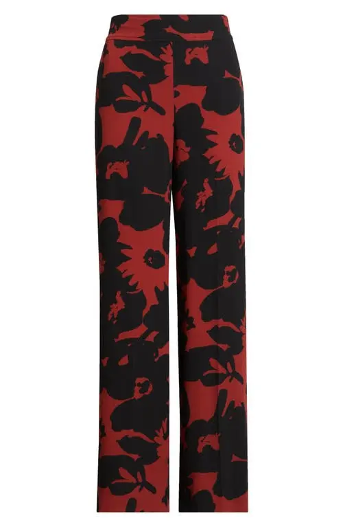 Anne Klein Floral High Waist Wide Leg Pants
