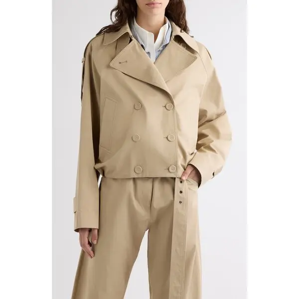 Acne Studios Oleo Crop Gabardine Trench Coat