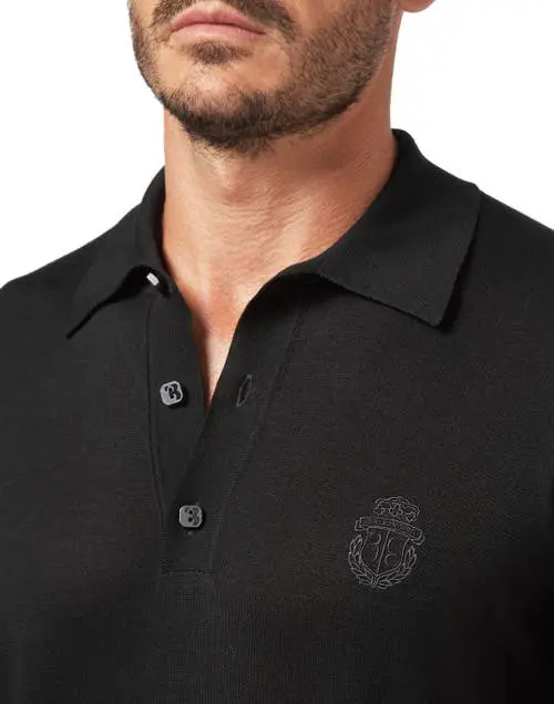 BILLIONAIRE Pullover Polo-neck Ls Crest - Black