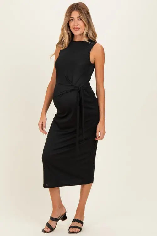 PINKBLUSH Sleeveless Waist Tie Midi Dress