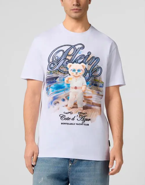 Philipp Plein Round Neck T-shirt Teddy Yachting - White